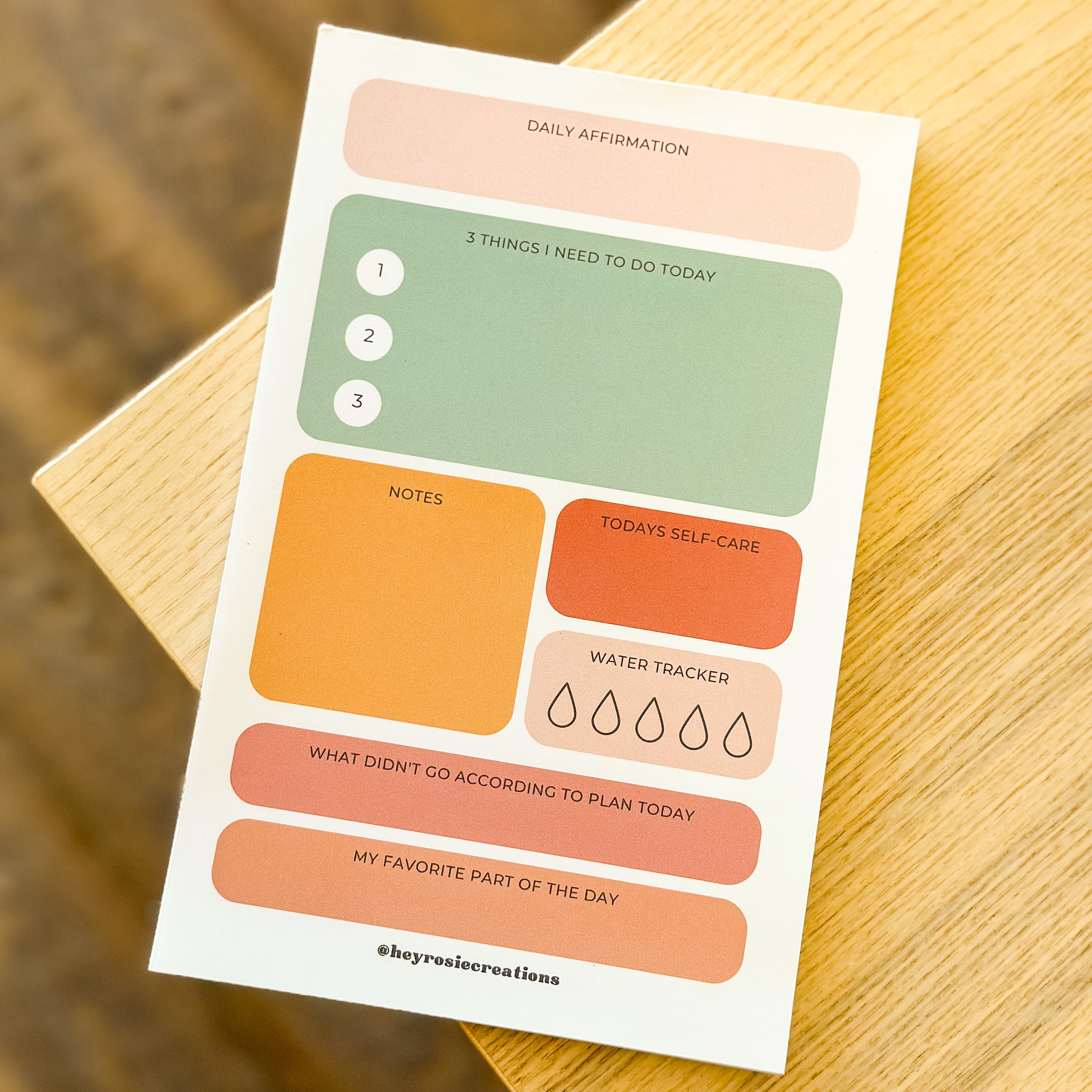 Hey Rosie Creations- Daily Notepad Planer | Hey Rosie Creations